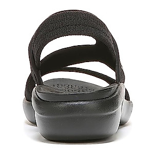 BZees Womens Cleo Strappy Sandal, Black, 8 Wide US