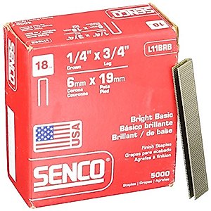 Senco L11BRB 18 Gauge by 1/4" Crown by 3/4" Leg Bright Basic Staples (5, 000per Box)