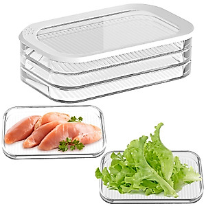 HUSPUR Japanese Deli Meat Container for Fridge,Lunch Meat Container for Refrigerator,Deli Containers with Lids - Stackable Food Storage Boxes for Cold Cuts,Bacon,Meal Prep Containers 18.6 OZ