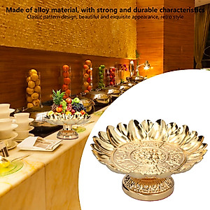 Decorative Tray Decor, Small Decorative Tray High Capacity Delicacy Offering Bowl Decorative Plate for Placing Fruit Worship Buddha(press 7 Inch Lace Heavy Fruit Plate)