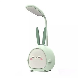 Portable LED Desk Lamp with Night Light Cute Bunny Foldable USB Charge Reading Light for Bedroom Kids Bedside Study (Green)