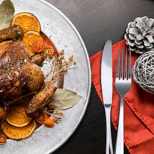 Senadore Stainless Steel Dinner Knife - Knife Set of 16 - Mirror Finish and Dishwasher Safe - 8.7" Dinner Knives for Casual and Formal Occasions (Casual Luxury)