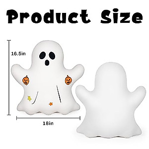 OurHonor 16.5" Ghost Pillow Halloween Throw Pillows Cute Stuffed Animals Plush, Ghosts Shaped Spooky Plushies Doll Toy Decorative for Home Party Decor (Pumpkin)
