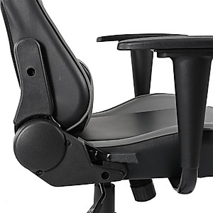 Anman Flight and Racing Simulator Game Chair with Backrest Black Grey Premium Recliner
