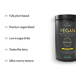 Protein Works - Vegan Wondershake | Vegan Protein Shake | Super Smooth, Amazing Taste | 30 Servings | Strawberries & Cream