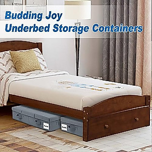 Under Bed Storage Containers with Lids - 2 Pack Foldable Underbed Storage Bins Organizer Drawer with Sturdy Structure Ultra Thick Fabric, Storage Organization for Clothes Blankets Bedding