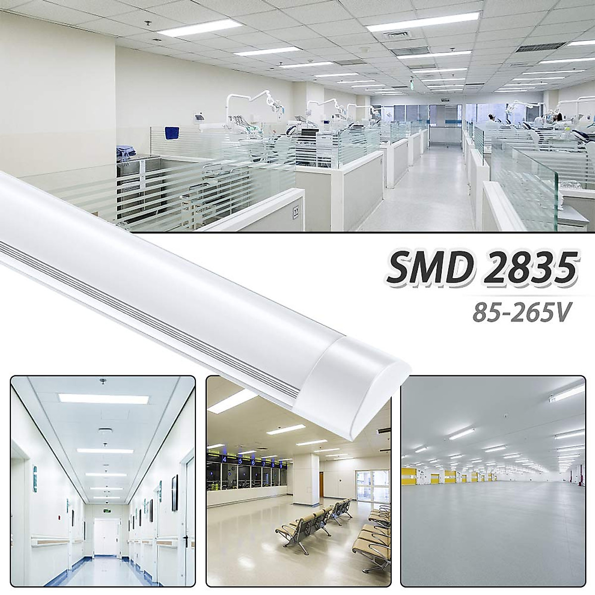 Ankishi LED Shop Light 20W 2FT, 4 Pack LED Tube Light, 2400LM 3000K Warm White, Under Cabinet Lighting, Integrated LED Linear Ceiling Light Fixture for Office, Workshop Kitchen, Laundry Room