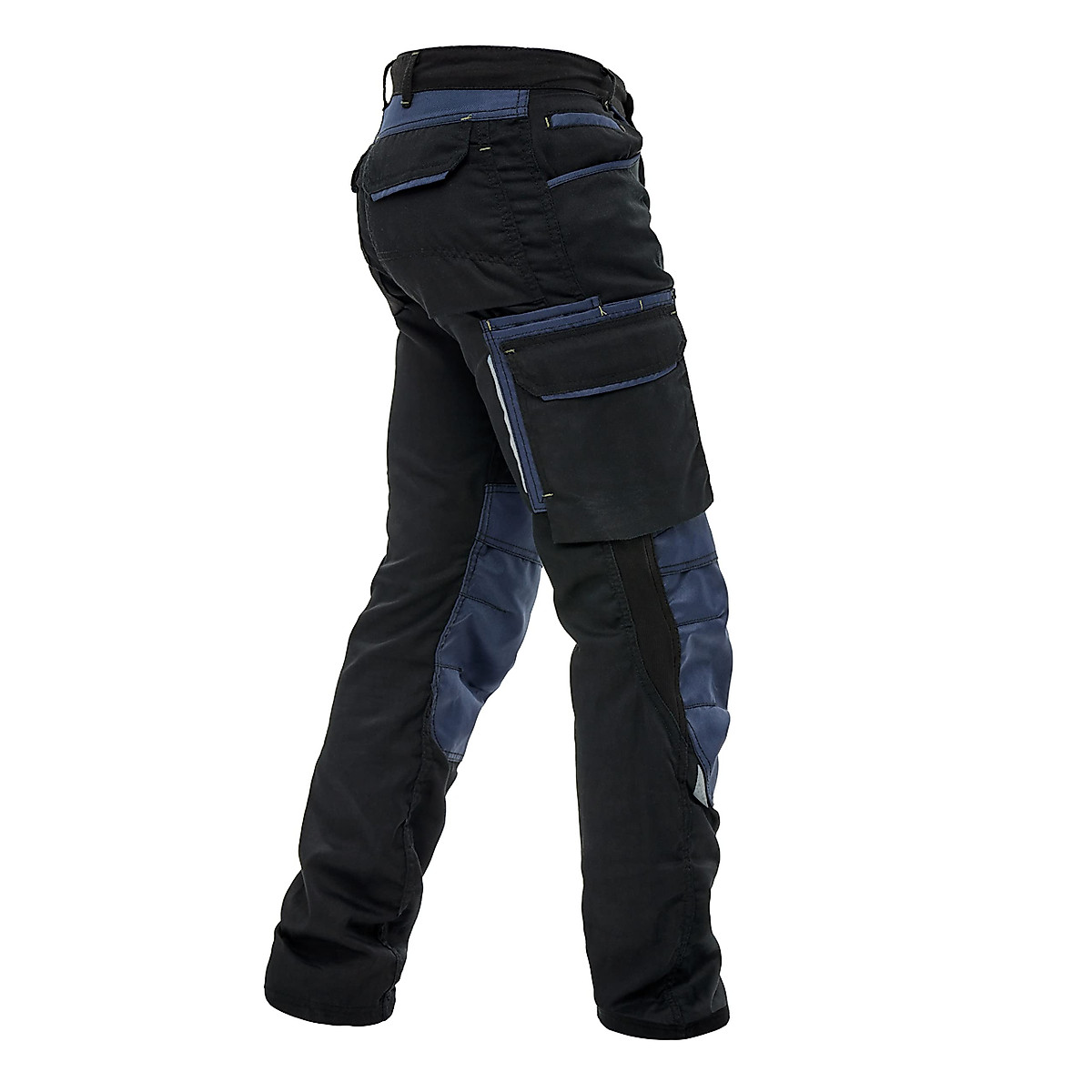 FASHIO FF Mens Construction Pants Utility Work Heavy Duty Workwear Trousers Carpenter Knee Reinforcement Cordura Safety Pants S5 Black W32-L34
