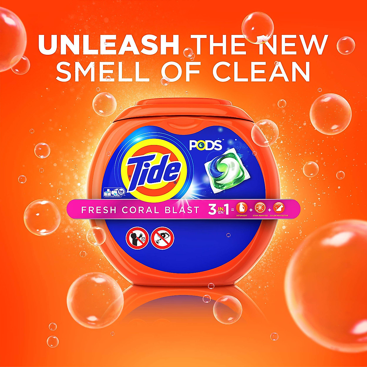 Tide PODS Laundry Detergent Liquid Pacs Tub, Fresh Coral Blast Scent, 3 in 1 HE Turbo, 81 Count