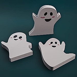 3 Pieces Halloween Decor Wooden Ghost Sign Table Tiered Tray Decorations, Trick or Treat Candy Sign Blocks for Party Home Shelf Display (Rustic)