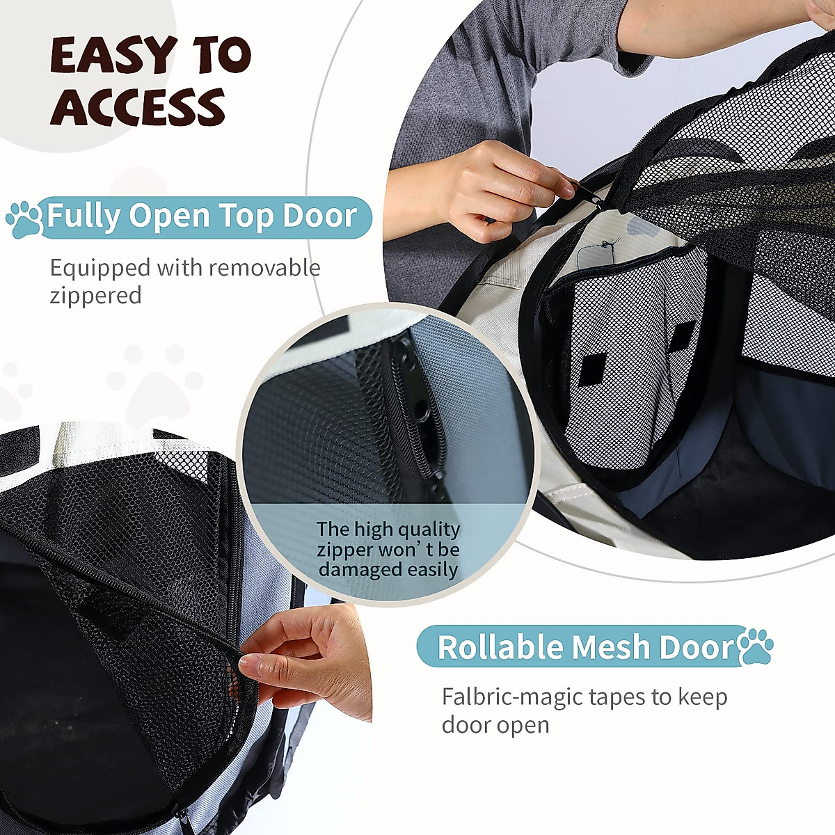 SENCONE Portable Pet Playpen, Dog Playpen Foldable Pet Exercise Pen Tents Dog House Playground for Puppy Dog/Cat Indoor Outdoor Travel Camping Use