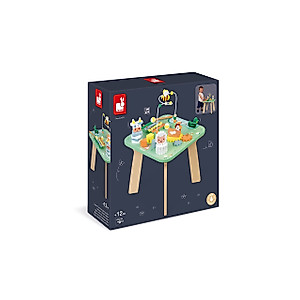 Janod Wooden Pretty Meadow Activity Table - 21.1" Tall - Ages 12 Months+ - J05327