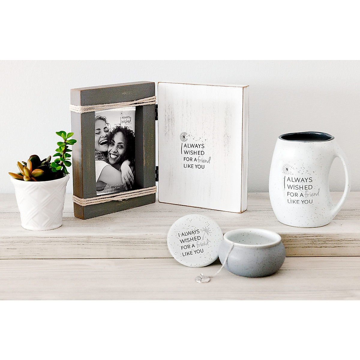 Pavilion - I Always Wished For A Friend Like You 16 ounce Large Coffee Cup -Friend Gift Idea, 1 Count 3.75” x 3.75”, Gray