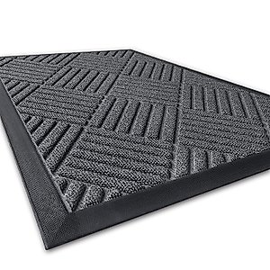WESTERN HOME Natural Rubber Welcome Mat, Front Door Mat Outdoor, Easy Clean, Waterproof Heavy Duty Welcome Doormats for Outdoor Indoor, Non Slip Entry Mat Outdoor Entryway for Back Door 29.5" x 17.5"