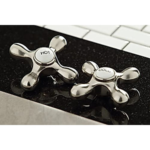 Kingston Brass KS1248AX Heritage Bridge Kitchen Faucet, Brushed Nickel