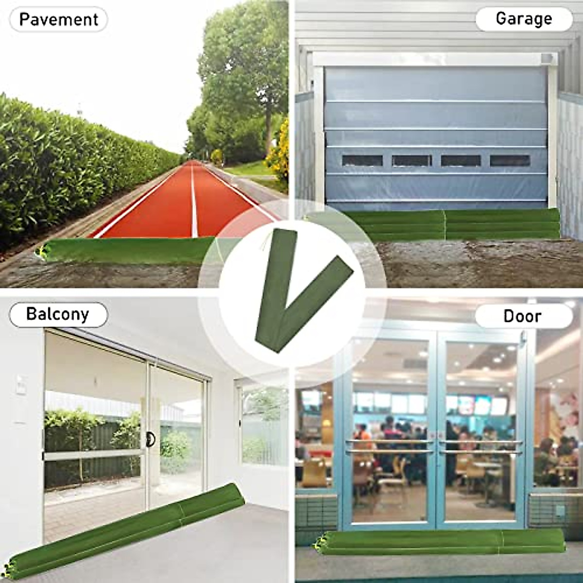 WEISGJA Long Canvas Sandbags for Flooding, 4Pcs Thickened Reusable SandBags with Ties, Tube Sand Bags for Indoor and Outdoor Waterproof Barrier During Hurricane,Snow and Rain Season (60"x 6")