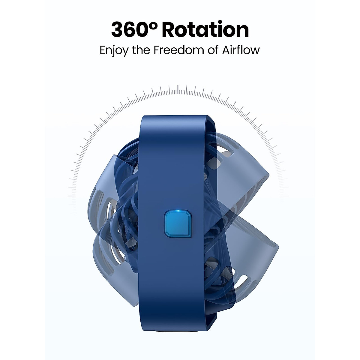 TOPK USB Desk Fan 2Pack Mini Personal Fan Portable, Strong Airflow & Quiet Operation, USB Powered, Three-Speed Wind Small USB Fan for Desk, 360° Rotatable Head for Home Office Table and Desktop Blue