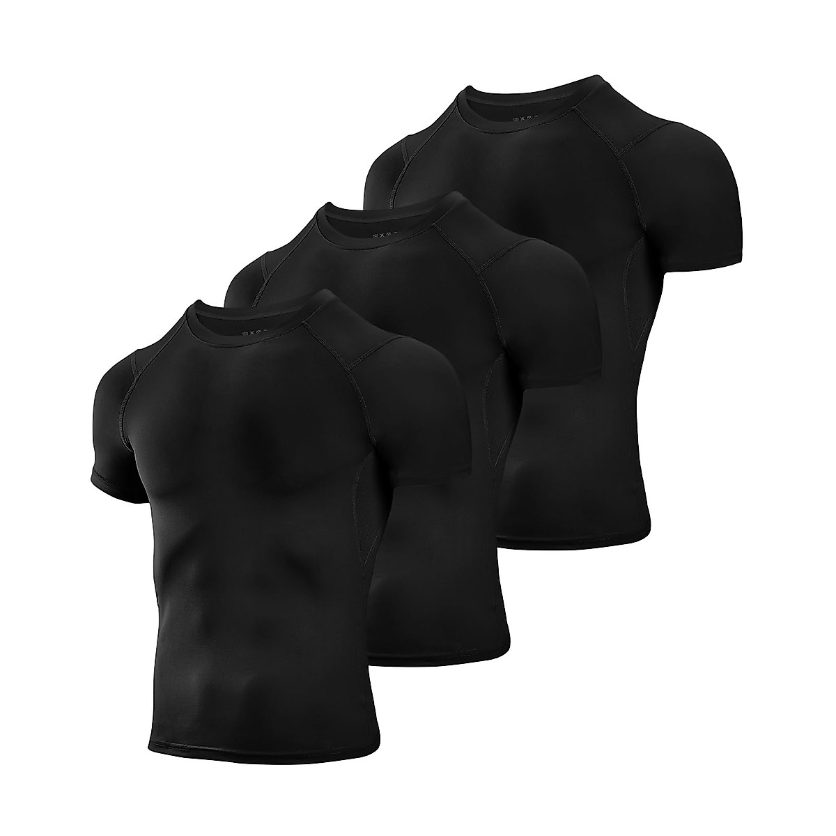 Niksa Men's Compression Shirts 3/5 Pack, Short Sleeve Athletic Compression Tops Cool Dry Workout T Shirt