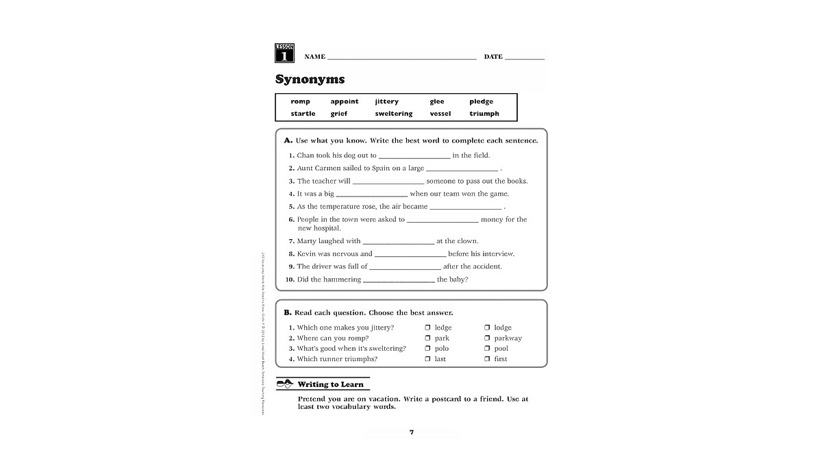 Vocabulary Workbook for Grade 4 - Fun Reproducible Packets to Boost ...