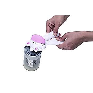 Joie Meow Cat-Themed Safety Lid Can Opener, Leaves No Sharp Edges, White (12498), One Size