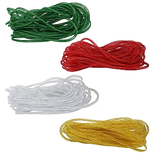 Sister Novelties Mesh Tubing for Wreaths (Set of 4 - Christmas Colors), Deco Mesh Flex Tubing, Deco Mesh Tube, Gold Mesh Ribbon for Wreaths and Crafting, Rainbow Deco Mesh