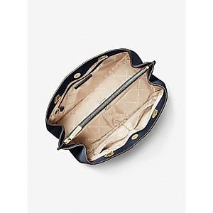 Michael Kors Teagan Large Pebbled Leather Shoulder Bag (Navy)