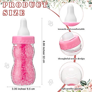 Roowest 512 Pcs Baby Shower Games Guess How Many Pacifiers Greenery Game Sign 100 Small Guessing Games 10 HB Pencils 750ml Milk Bottle 400 Acrylic Pacifiers Decoration Guest Gender Reveal(Pink,Flower)