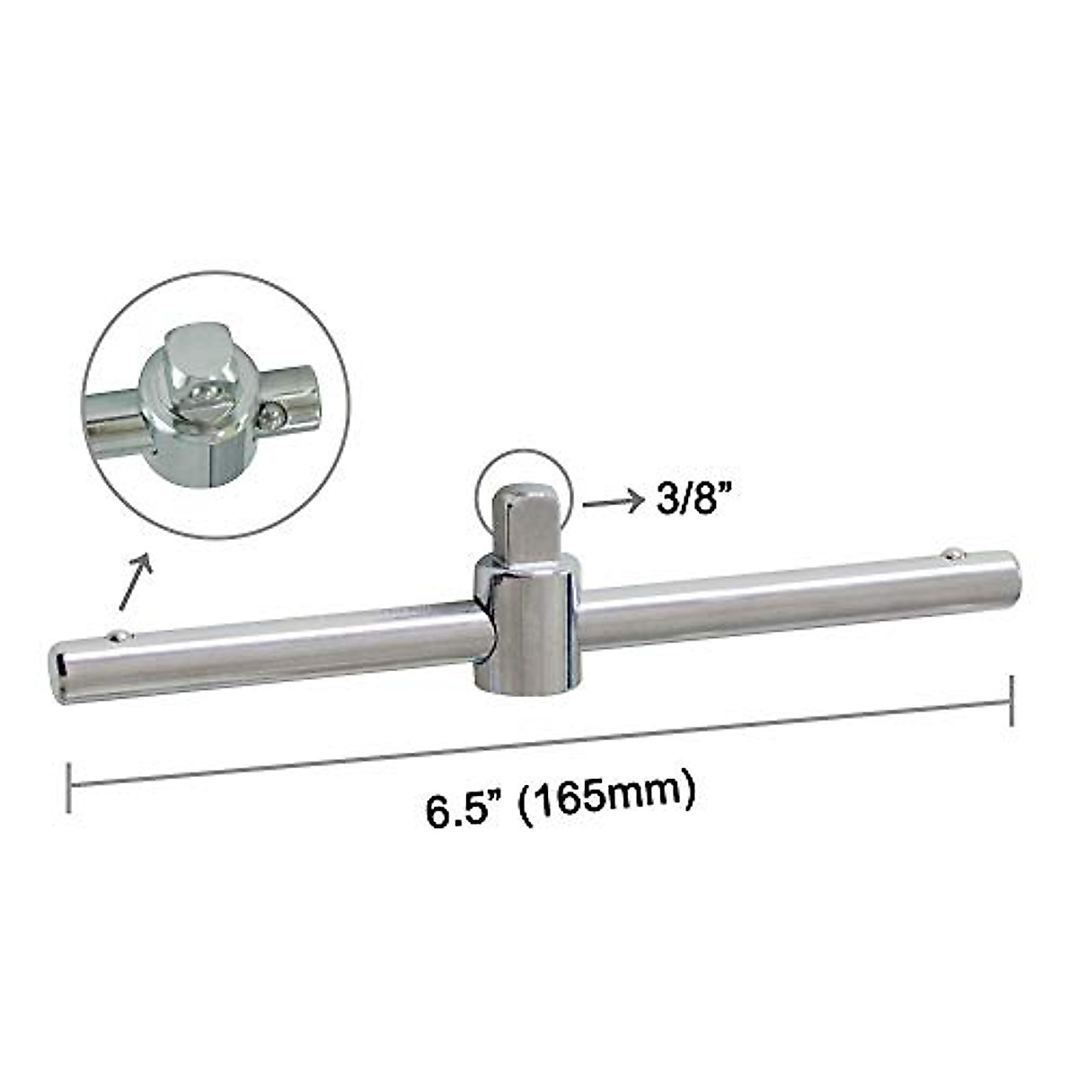PANMAX 6 Pieces Extension Bar Set, 1/4", 3/8" and 1/2" Drive Socket Extension Sliding Bar T-handle Wrench, Premium Chrome Vanadium Steel with Electroplating treatment For Ratchet Driver & Car Repair