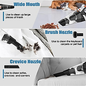 Hihhy Handheld Vacuum Cordless Car Vacuum Cleaner Rechargeable Lightweight Hand Held Small Portable Vac with USB-C Charging