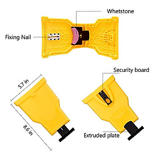 Chainsaw Sharpener Universal Chain Saw Blade Sharpener Fast Sharpening Stone Grinder Tools Bar Mounted Chainsaw Teeth Sharpener Fit for 14 16 18 20 Inches Two Holes Chain Saw Bar with total 4 Whetston