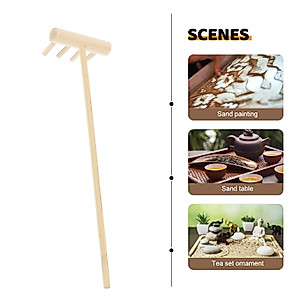 HEALLILY 8Pcs Mini Zen Sand Rakes Bamboo Rakes Tool Miniature Meditation Zen Garden Tool Feng Shui Tabletop Rock Ornament Garden Desktop Sandbox Kits 14cm x3. 5cm