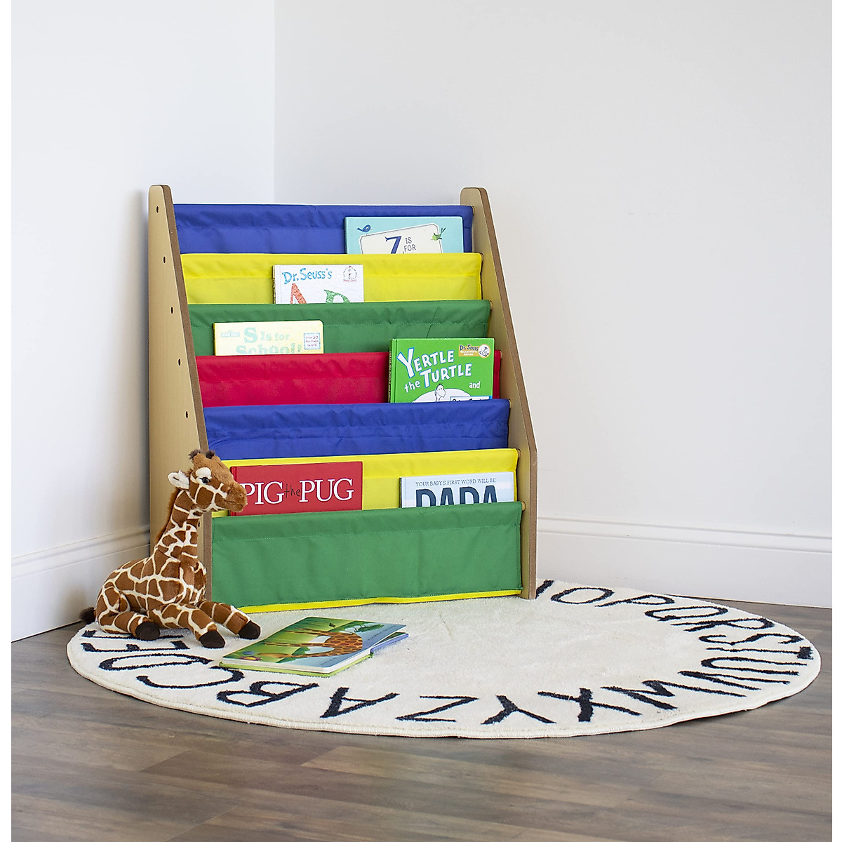 Humble Crew Kids Storage Furniture Bundle with Toy Organizer (12 Bins), Bookshelf (6 Shelves) | Natural Wood