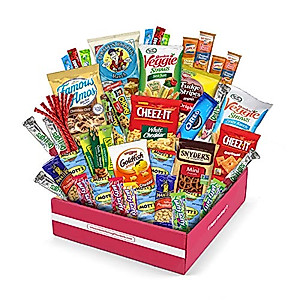 Snack Box Variety Pack (50 Count) Candy Gift Basket -Easter snack pack College Student Care Package, Prime Food Arrangement Chips, Cookies, Bar's - Ultimate Birthday Treat for Women, Men, Adults, Teens, Kids