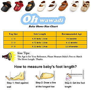 Baby Girls Mary Jane Flats with Bownot Non Slip Soft Sole PU Leather Newborn Infant Toddler First Walkers Cirb Dress Shoes