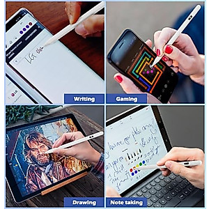 MoKo Stylus Pens for Touch Screens, Fast Charge Stylus Pen for Apple iPad/iPhone/Samsung/Lenovo/iOS/Android Tablets&Smart Phone Universal Stylus Capacitive Screen Pencil with Power Display, White