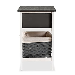 Baxton Studio Shadell Multipurpose Shelving and Cabinets, Dark Grey/White