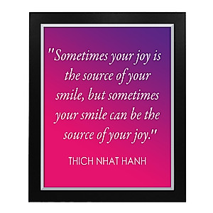 Your Smile Can Be the Source of Your Joy - Thich Nhat Han Quotes Spiritual Wall Art, This Modern Design Wall Art Print Is For Home Decor, Office Decor, Studio Decor, Zen Decor. Unframed - 8 x 10