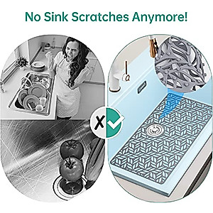 QKVCX Silicone Sink Protectors for Kitchen Sink 28.25"x15.25" Sink Protectors for Bottom of Farmhouse Stainless Steel Porcelain with Rear Drain Hole for Sink Bowl,Sink Mat for Rectangle Porcelain Sink