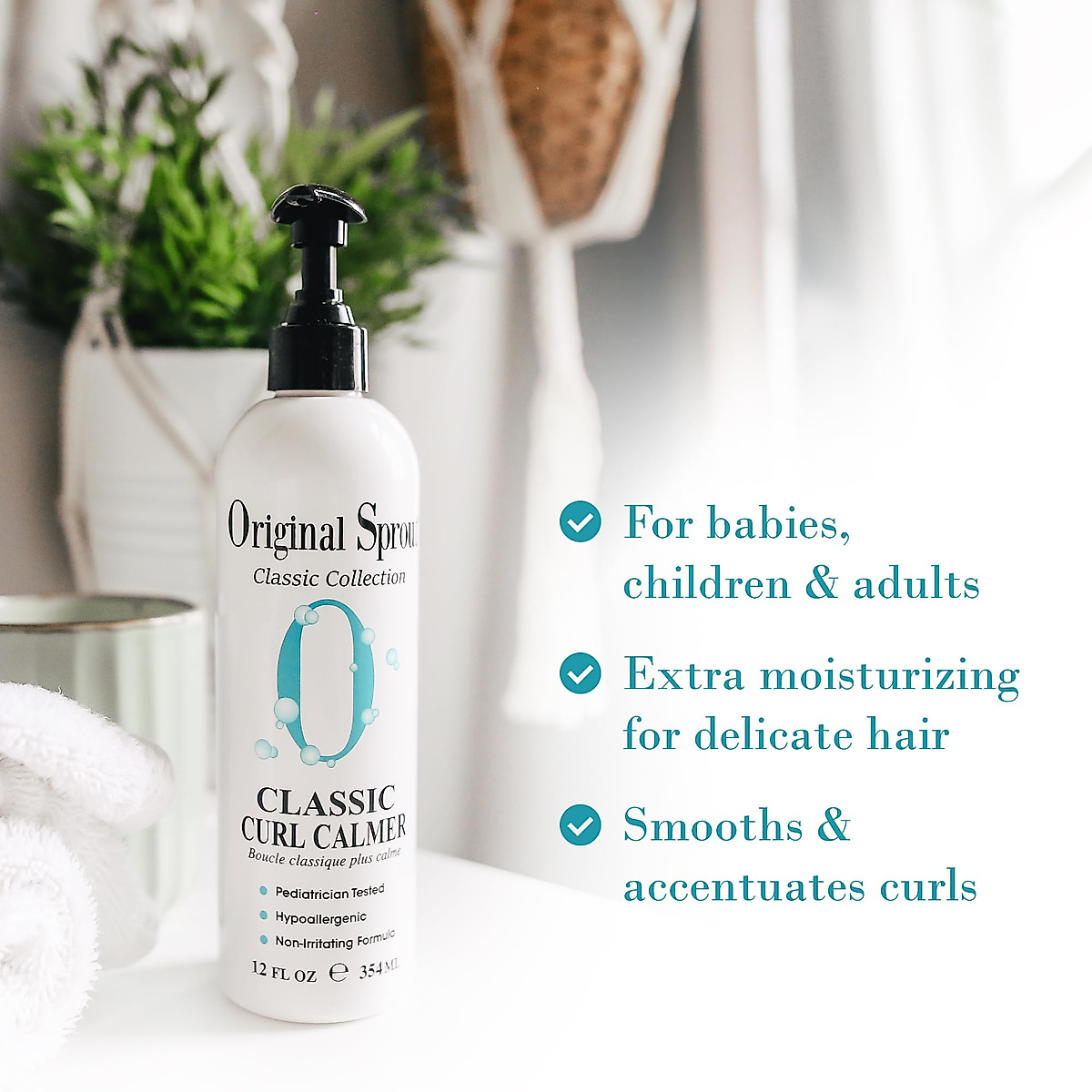 Original Sprout Curl Calmer, Moisturize and Define Curls, Anti-Frizz Styling Cream for All Hair Types, 4 oz. Bottle