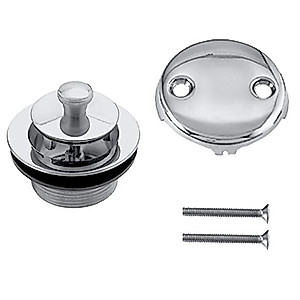 Westbrass Twist & Close Drain Above Floor Connect Bath Waste with 2-Hole Overflow, Polished Chrome, 7941817-AF-26