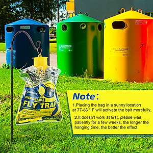 Qualirey 4 Pack Fly Traps Outdoor Hanging, Disposable Fly Killer Trap Bag Catcher for Outside Farms, Pastures, Chicken Coops, Stables, Barns, Horse, Garbage Cans, Garbage Ponds, Yard, Backyard, Patio