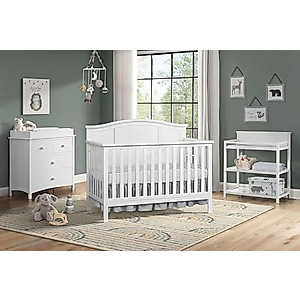 Oxford Baby Emerson 4-in-1 Convertible Crib, Snow White, GreenGuard Gold Certified