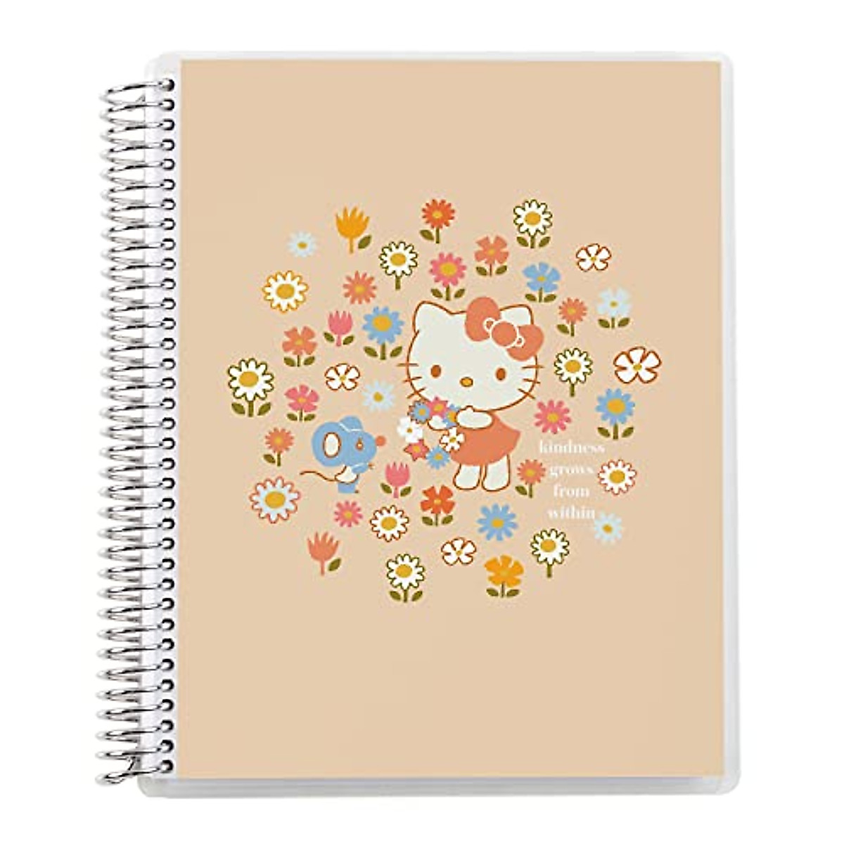 Erin Condren 7" X 9" Spiral Bound Productivity Notebook - Hello Kitty Kindness Grows From Within, 160 Lined Page Note Taking & Writing Notebook, 80 Lb, Thick Mohawk Paper, Stickers Included