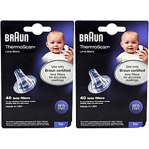 Braun Ear Thermoscan Lens Filters 80 Count (2 Packs of LF40)