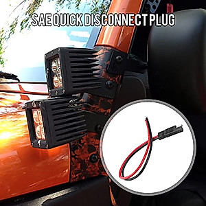 PAEKQ 12AWG Weatherproof Solar SAE Power Socket Sidewall Port SAE Quick Connector Harness Plug and SAE Connector Extension Cable for Solar Panel RVs Motorcycle Generator Battery Charger(1FT)