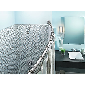 Moen DN2141CH 60-Inch Adjustable Stainless Steel Double Curved Shower Rod, Chrome