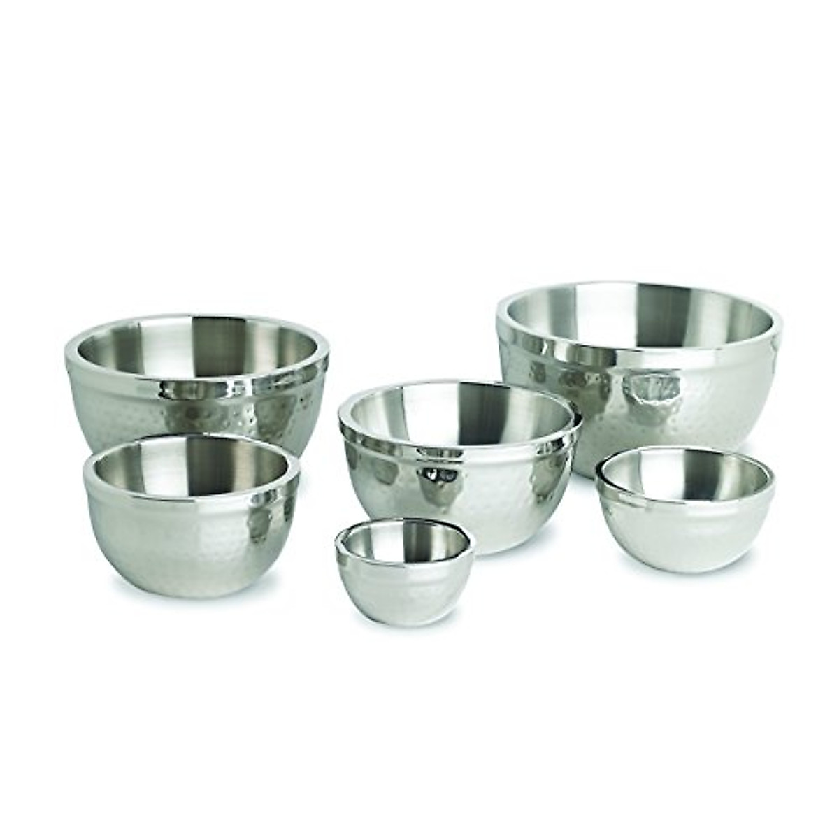 NUCU Artisan Insulated, Double-Wall Hammered Stainless Steel Serving Bowl, 14-Ounce Capacity