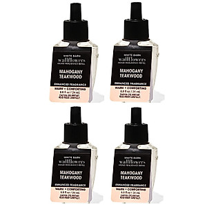 Bath & Body Works WallFlowers Fragrance Refill 0.8 Oz 4 Pack (Mahogany Teakwood)