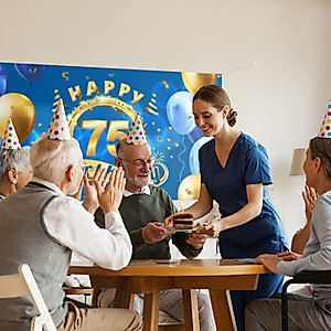 5665 Happy 11th Birthday Backdrop Banner Decor Blue – Cheers to 11 Years Old Party Theme Decorations for Boys Girls Supplies