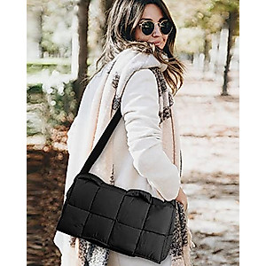 Puffer Woven Bag Women Padded Designer Crossbody Bags Puffer Tote bags Woven Purse Down Shoulder Bags for Women